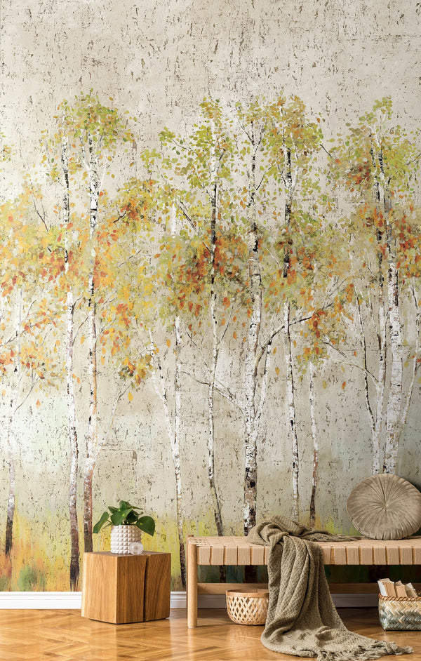 Aspen Tree Mural - Bone – Boxwood Antique Market